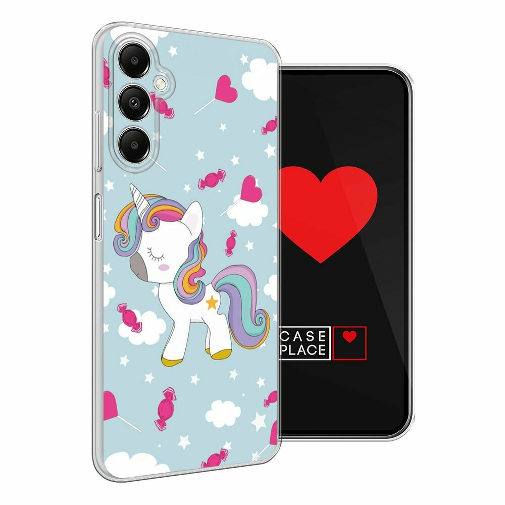 Чехол на Samsung Galaxy A05s / Самсунг Галакси A05s с принтом "Сладкий единорожек" — фото 1
