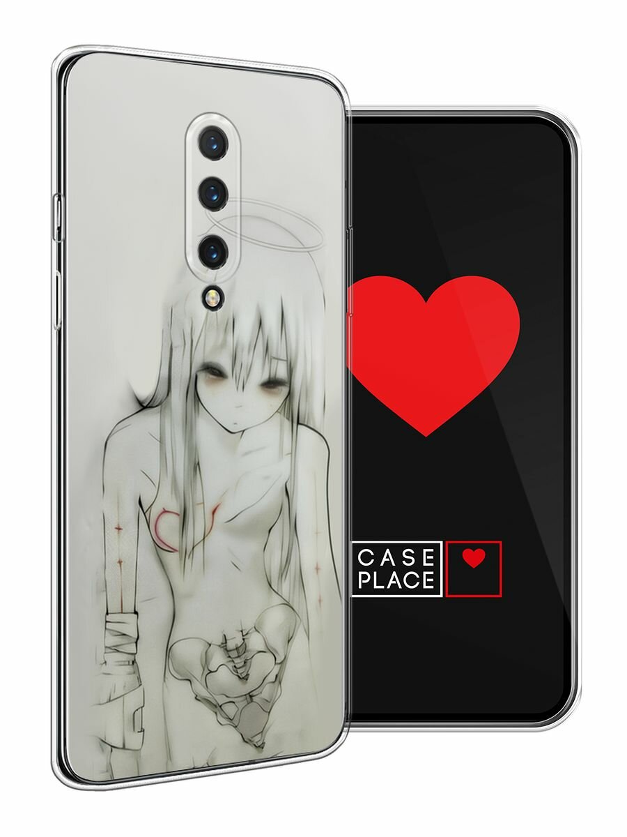 Чехол на OnePlus 8 / ВанПлас 8 с принтом "Аниме рисунок чёрно-белый" — фото 1