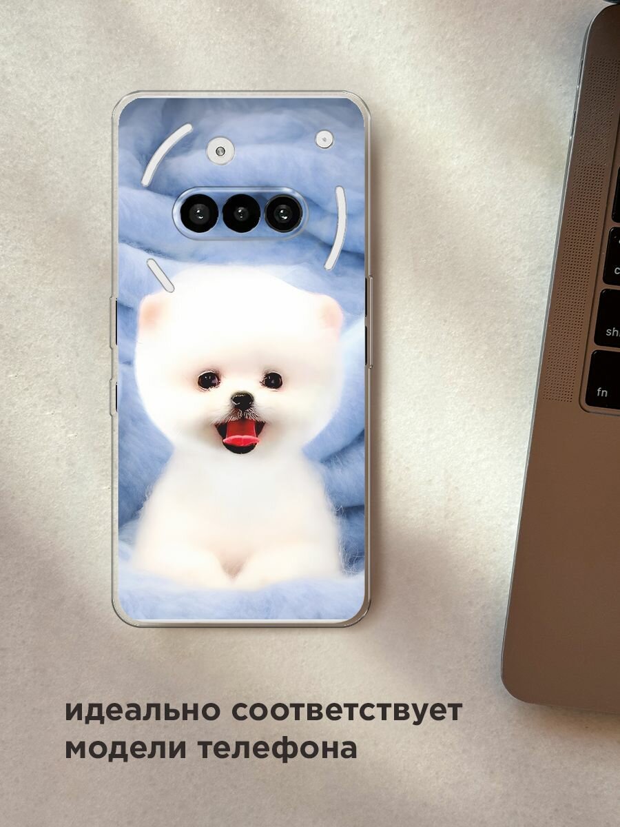 Чехол на Nothing Phone 3a / Нотинг Фон 3а с принтом Белый пёсик — фото 1