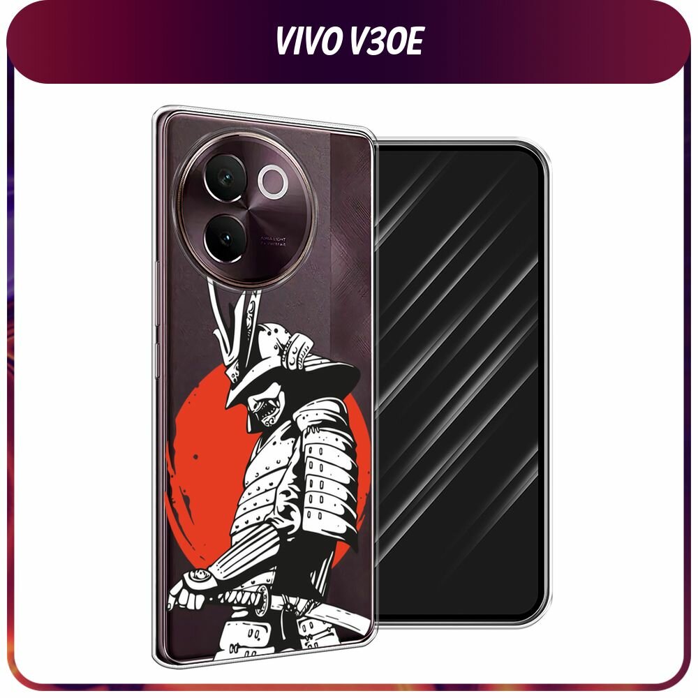 Чехол на Vivo V30e / Виво В30е с принтом Самурай с катаной, прозрачный