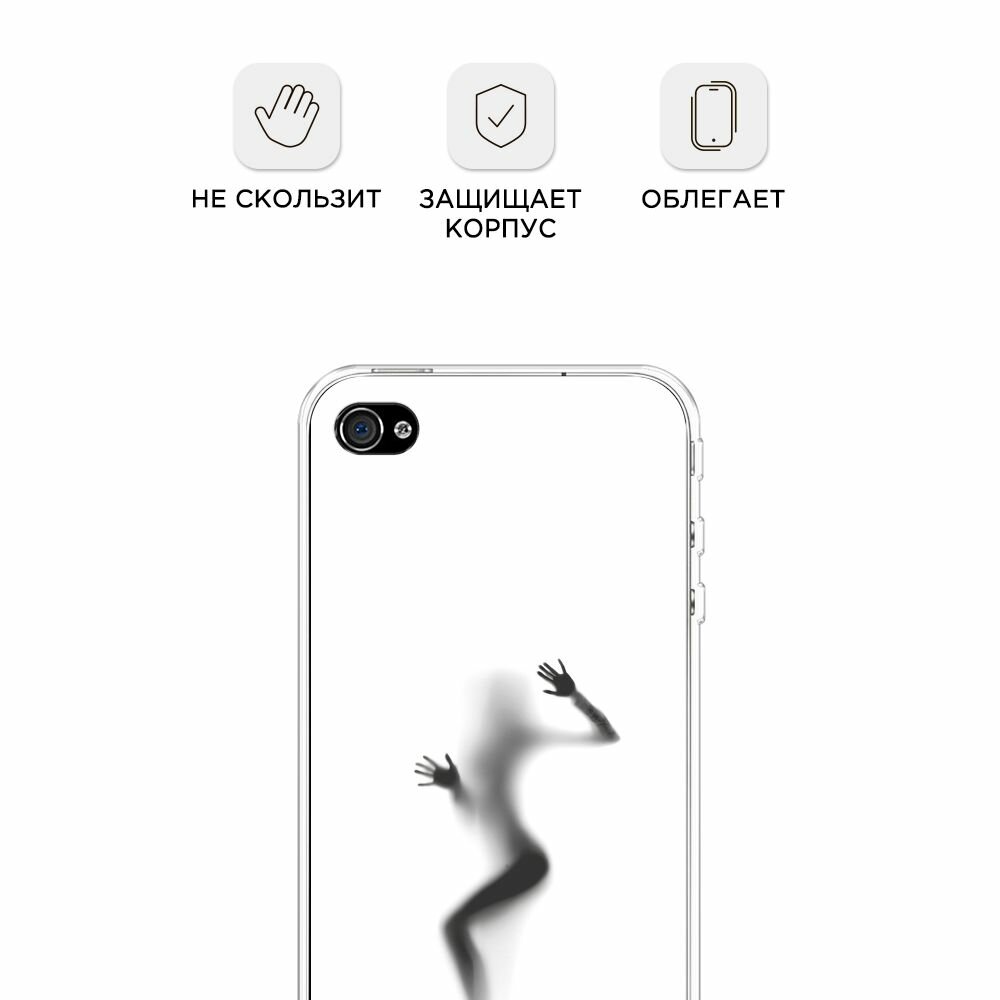 Чехол на Apple iPhone 4/4S / Айфон 4/4S с принтом "Девушка в душе" — фото 1