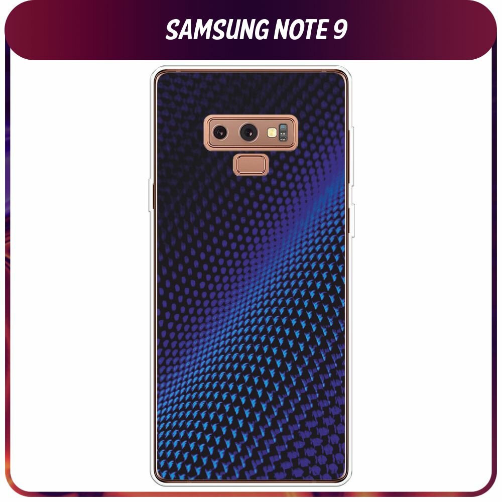 Чехол на Samsung Galaxy Note 9 / Самсунг Галакси Нот 9 с принтом "Синий карбон"