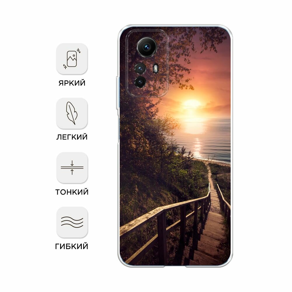 Чехол на Xiaomi Redmi Note 12S / Сяоми Редми Ноут 12S с принтом "Мост у воды" — фото 1