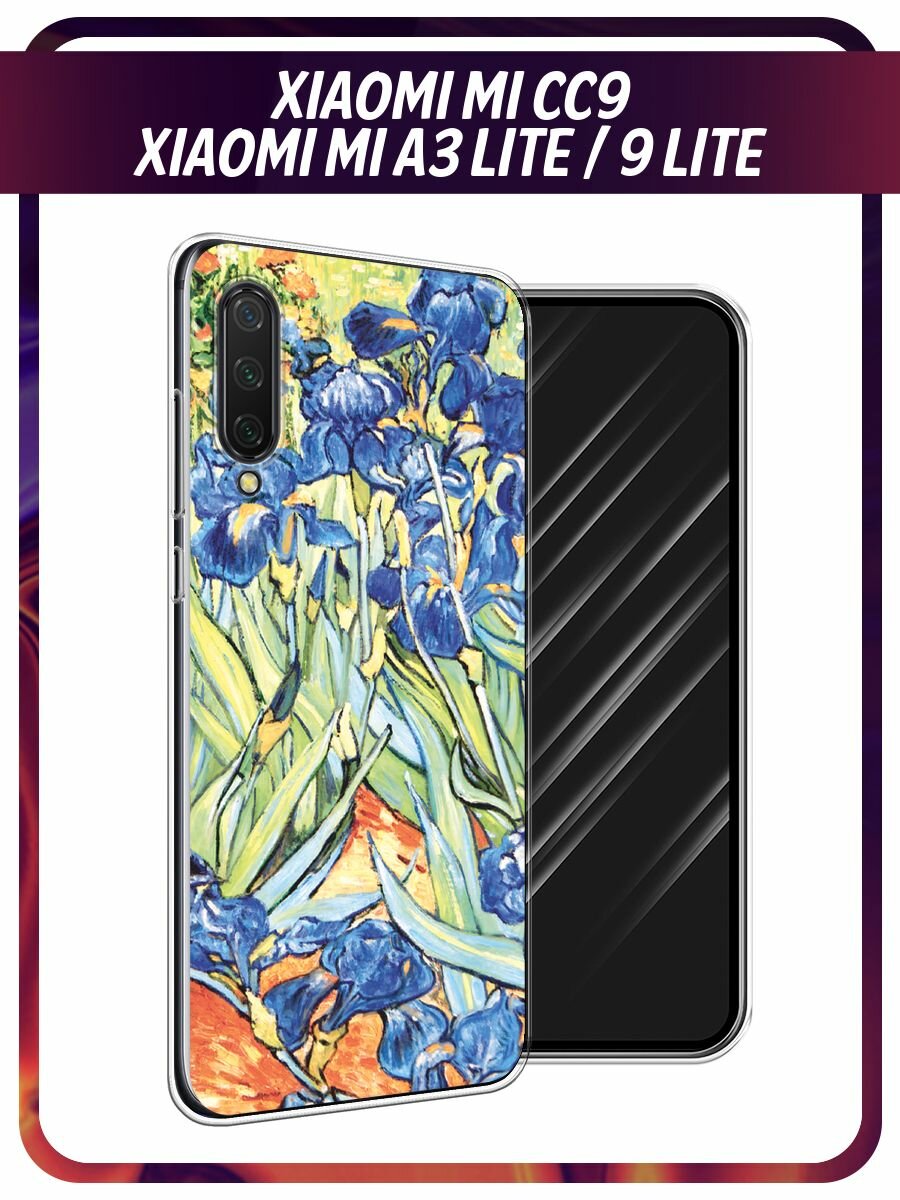 Чехол на Xiaomi Mi CC9/A3 Lite/9 Lite / Сяоми Mi CC9/A3 Lite/9 Lite с принтом "Ирисы Ван Гог"