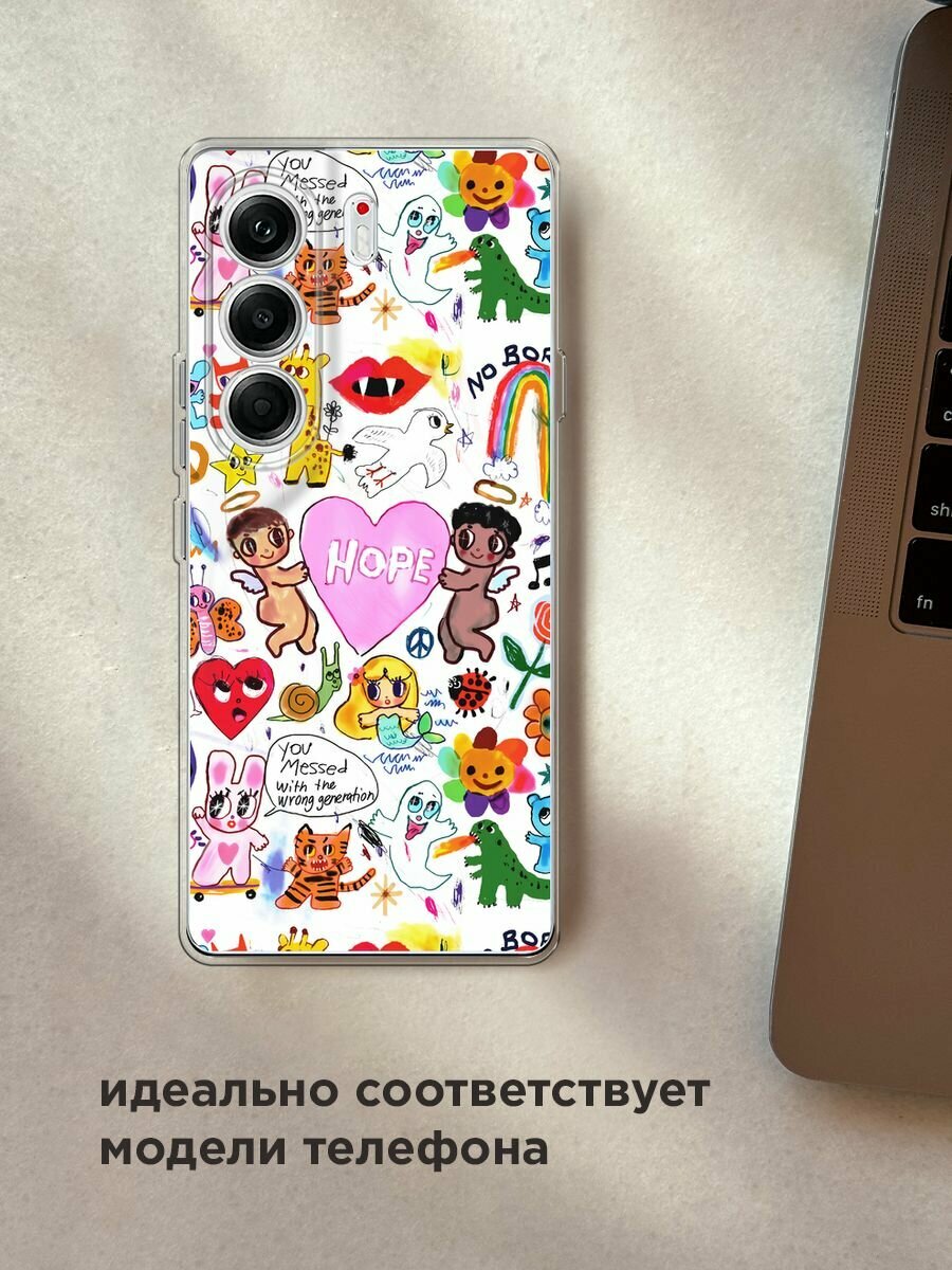 Чехол на Tecno Camon 40 Pro 5G / Текно Камон 40 Про 5G с принтом "Милые рисунки" — фото 1
