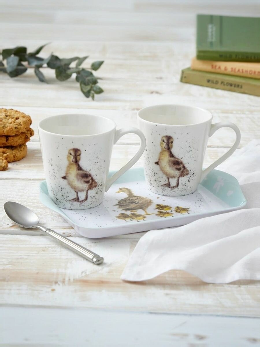 Набор 2 кружки для эспрессо и поднос Утята, Royal Worcester 180 мл