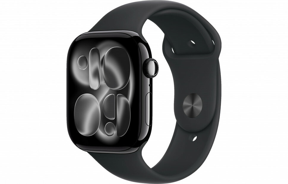 Apple Watch Series 11 46mm Jet Black Aluminum Case with Sport Band Black (S/M, 130-180mm)