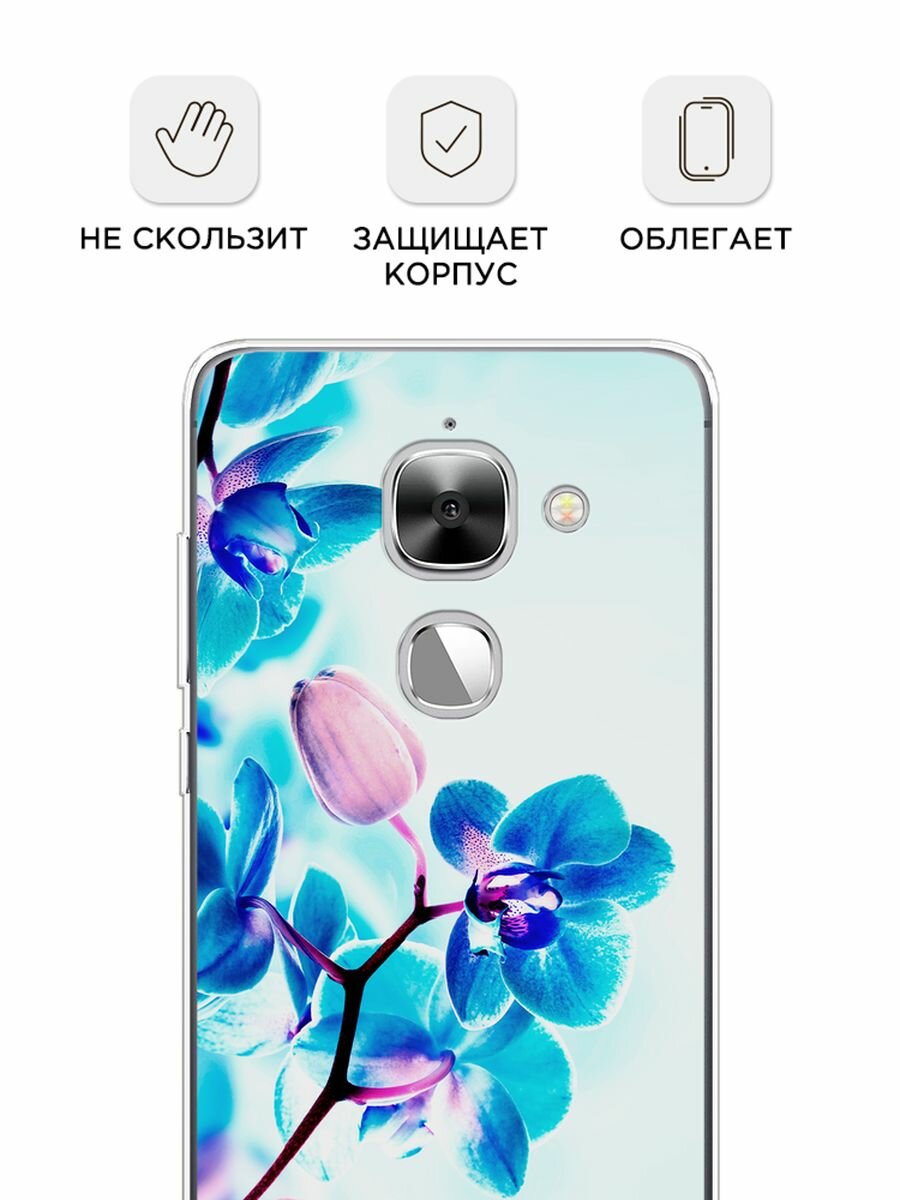 Чехол на LeEco Le 2/2 pro / Лееко Ле 2/2 про с принтом "Голубая орхидея" — фото 1