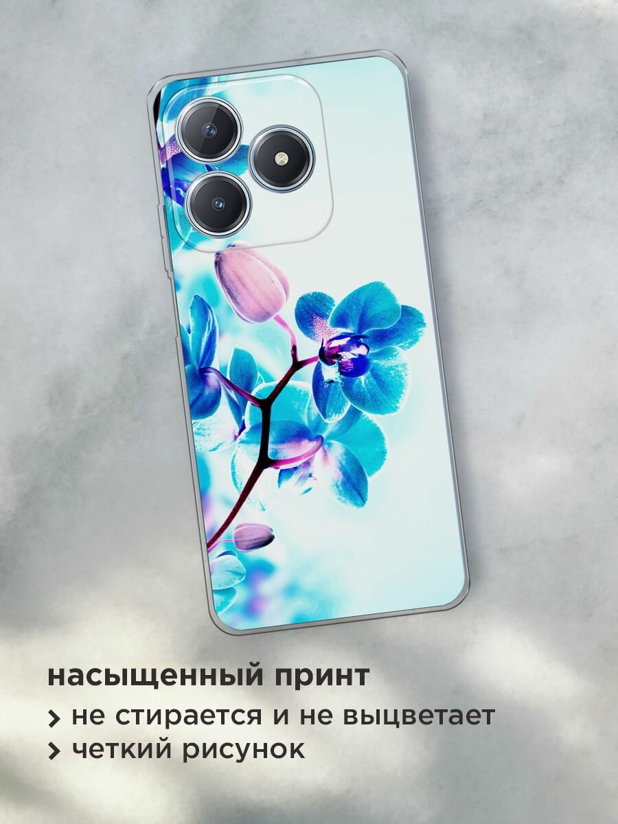Чехол на Realme C63 / Реалми С63 с принтом "Голубая орхидея" — фото 1