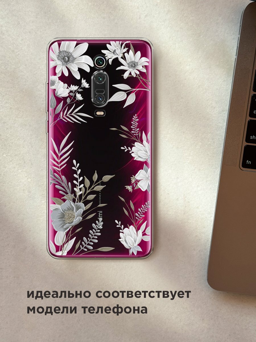 Чехол на Xiaomi Redmi K20/K20 Pro/Mi 9T/9T Pro / Сяоми Редми К20/K20 Pro/Mi 9T/9T Pro с принтом "Цветы сепия 3" — фото 1