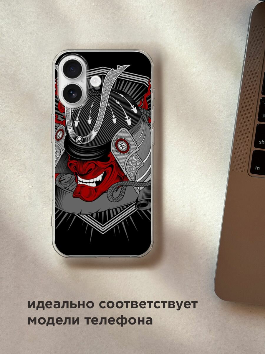 Чехол на Apple iPhone 17 / Айфон 17 с принтом "Красная маска самурая" — фото 1