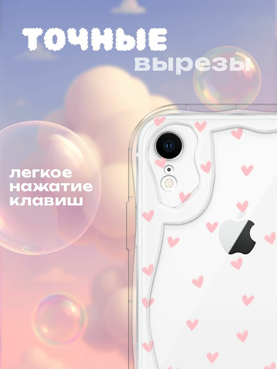 Чехол на Apple iPhone XR / Айфон XR с принтом Маленькие нежные сердечки — фото 1