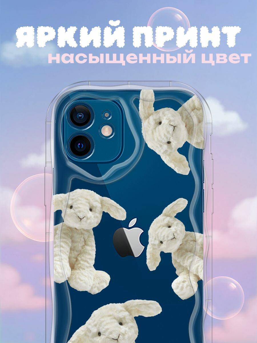 Чехол на Apple iPhone 12/12 Pro / Айфон 12 с принтом "Плюшевые овечки" — фото 1