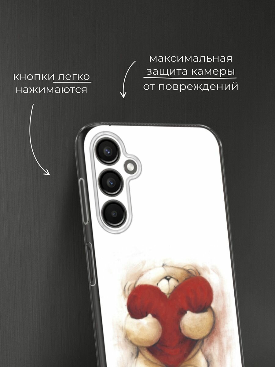 Чехол на Samsung Galaxy A24 / Самсунг Галакси A24 с принтом "Мишка с сердцем 1" — фото 1