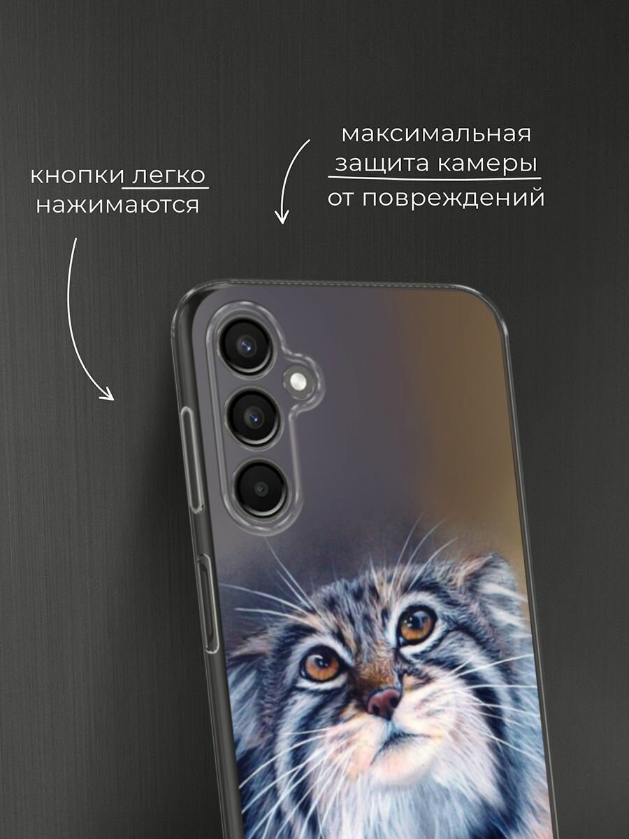Чехол на Samsung Galaxy A24 / Самсунг Галакси A24 с принтом "Кот манул 2" — фото 1