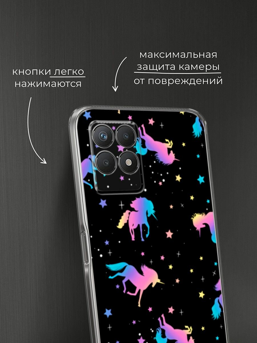Чехол на Realme 8i / Реалми 8i с принтом "Единороги градиент" — фото 1