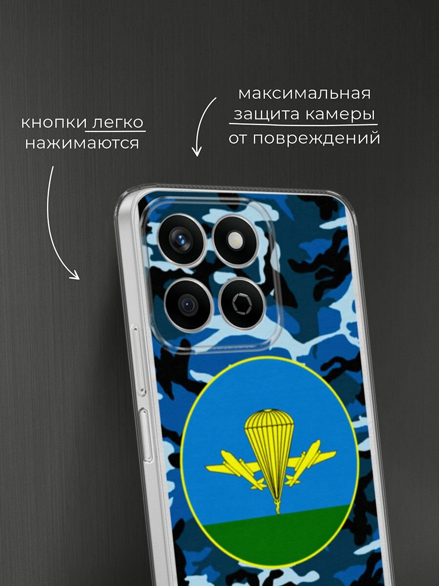 Силиконовый чехол на Honor X7c / Хонор X7c с принтом "ВДВ камуфляж" — фото 1