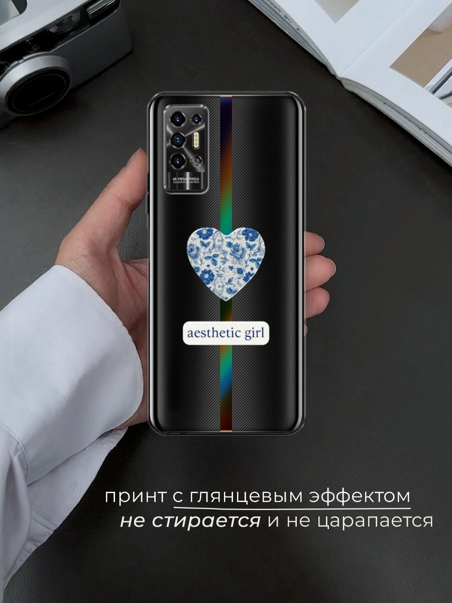 Чехол на Tecno Pova 2 / Текно Пова 2 с принтом "Aesthetic girl" — фото 1