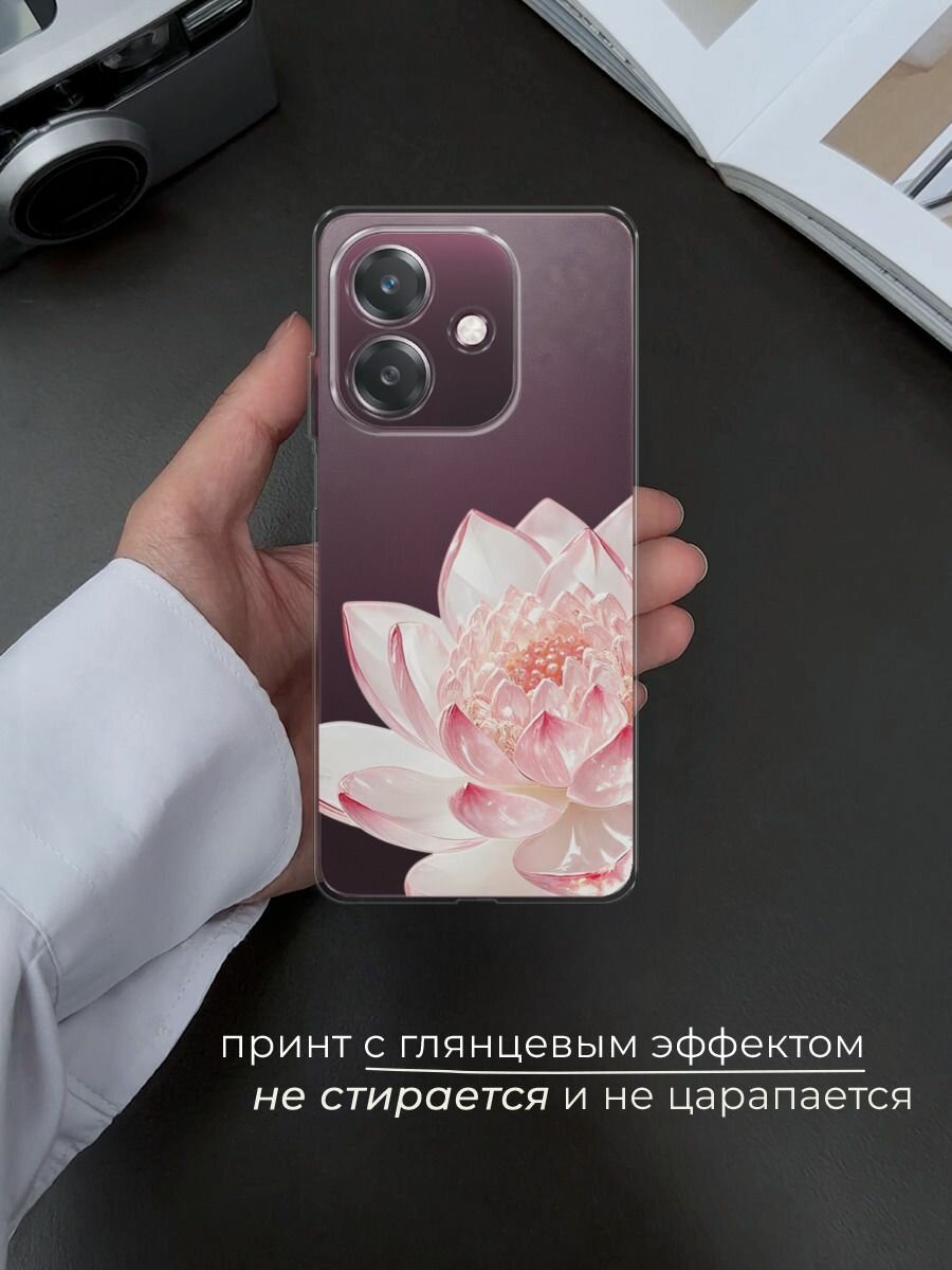 Чехол на Oppo A3/A3x / Оппо А3/A3x с принтом "Стеклянный лотос" — фото 1