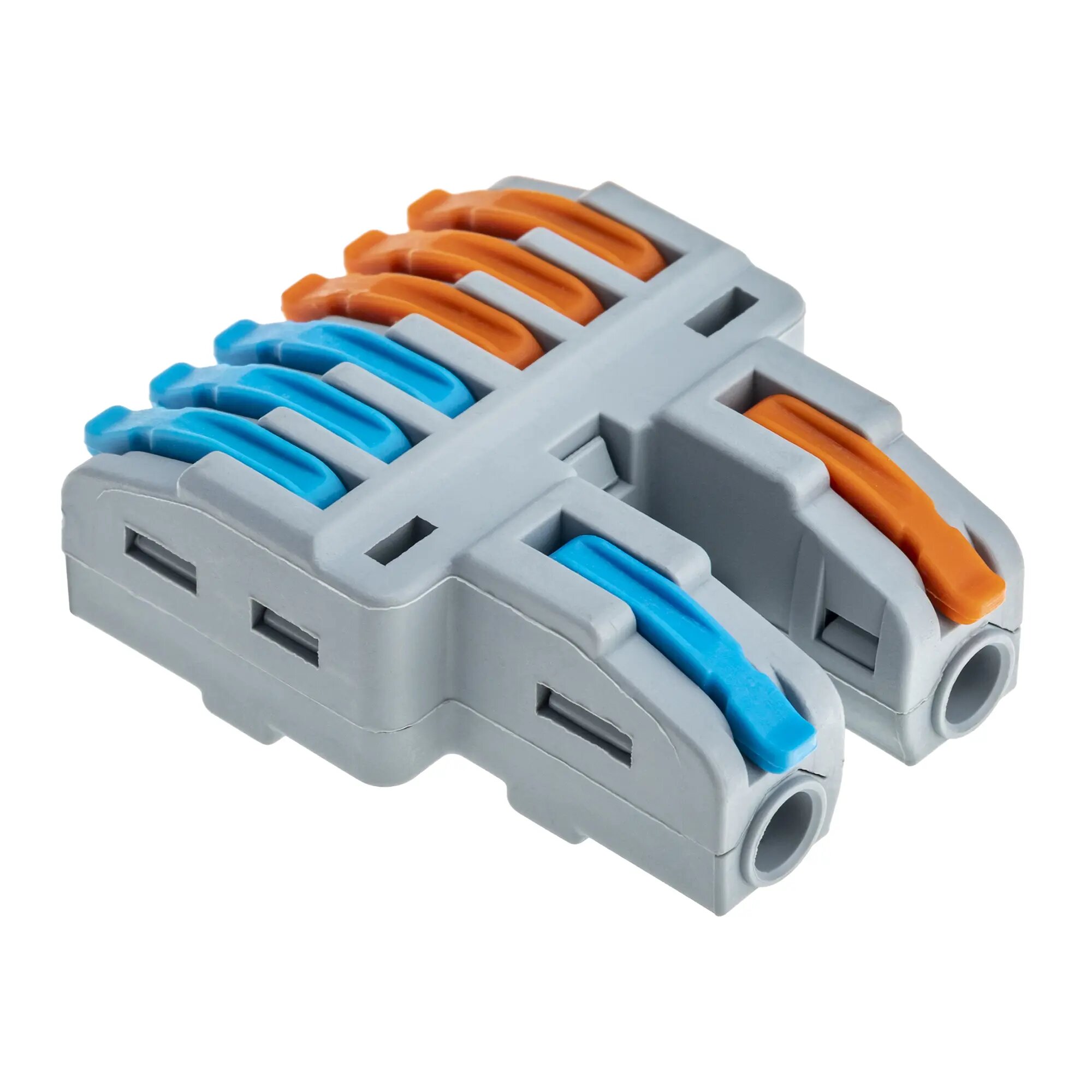 Duwi СМК-526 PRO клеммы разветвительные рычажковые 2x6-проводные 4 мм² серые, 4 шт