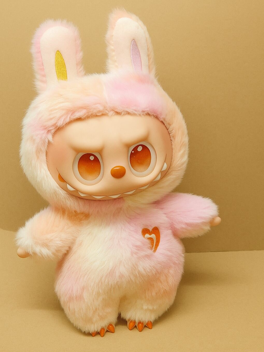 Большая мягкая игрушка коллекционная лабубу LABUBU Персиковый 50 см