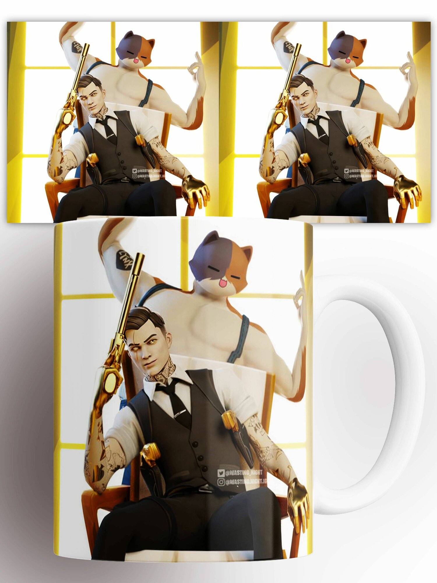 Кружка компьютерная игра Фортнайт Fortnite Мидас 330 мл