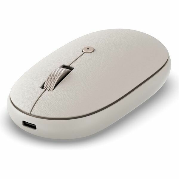 Мышка компьютерная Satechi OntheGo Bluetooth Mouse with USB-C Rechargeable Battery. Цвет: песочный.