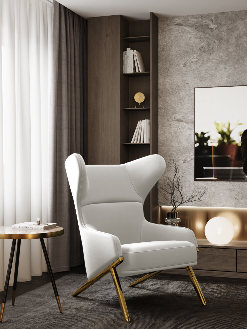 Кресло дизайнерское в современном стиле VESPA, велюр 70х90х70