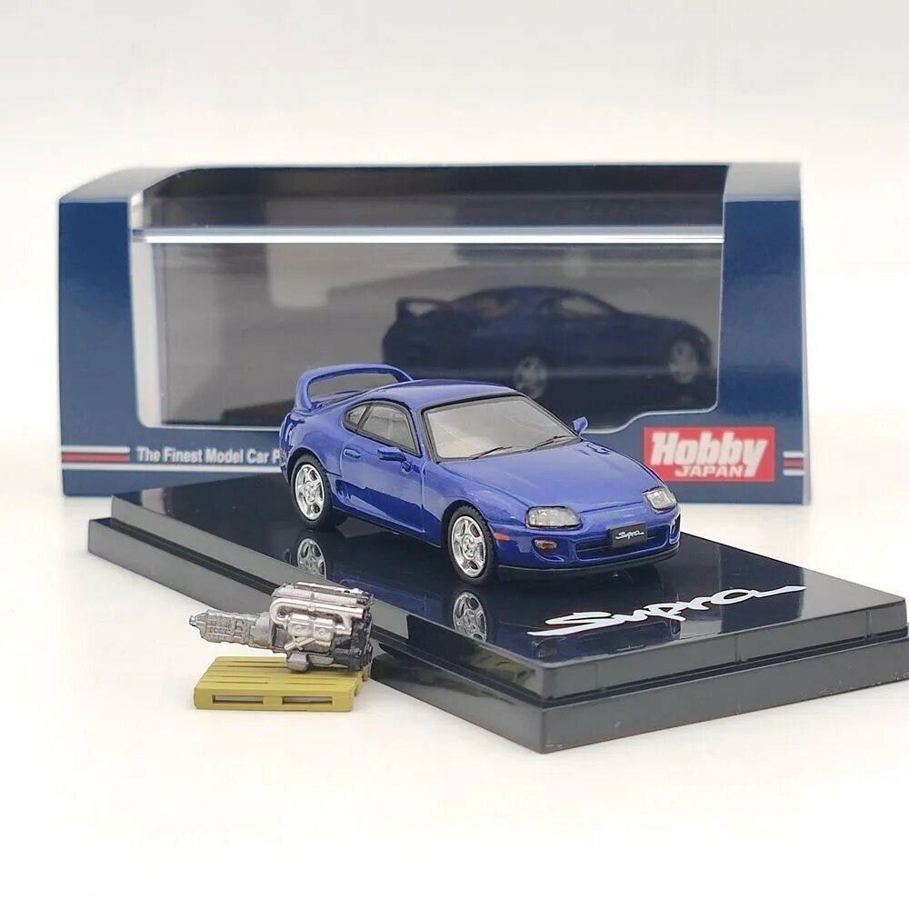 Машинка HOBBY JAPAN 1:64 Toyota SUPRA A80 JDM Модифицированная версия плюс детали двигателя Подарочный орнамент модели тележки