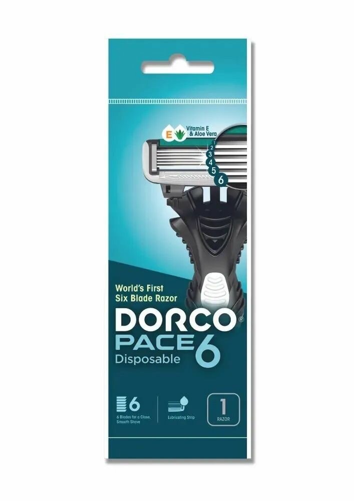 Бритвенный одноразовый станок, Dorco Pace 6, SXA100-1P 6 лезвий, 1 шт