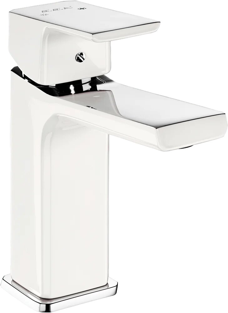 Смеситель для раковины E.C.A. Tiera 104808989EX белый, глянцевый, матовый, кран для ванной в раковину, из латуни, рычажный, с керамическим картриджем