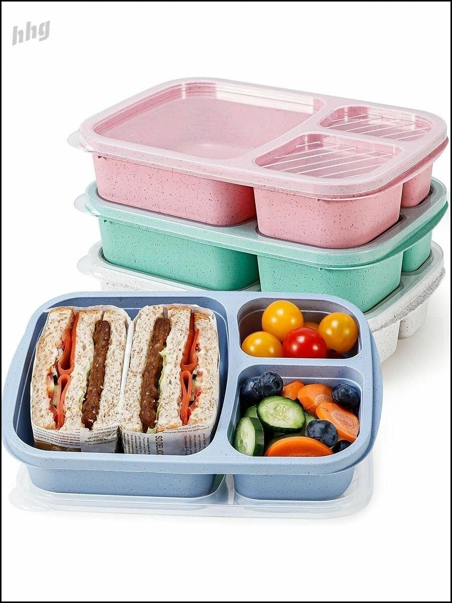 Пластиковые ланч-боксы Bento, контейнеры для приготовления еды, штабелируемые и пригодные для использования в микроволновой печи