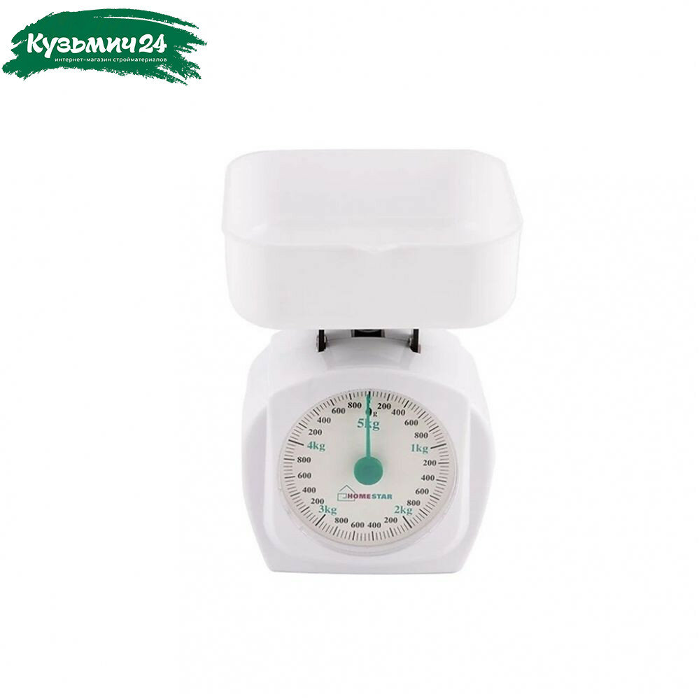 Весы кухонные Homestar HS-3005М, механические, пластик, 15х16 см, белые, до 5 кг