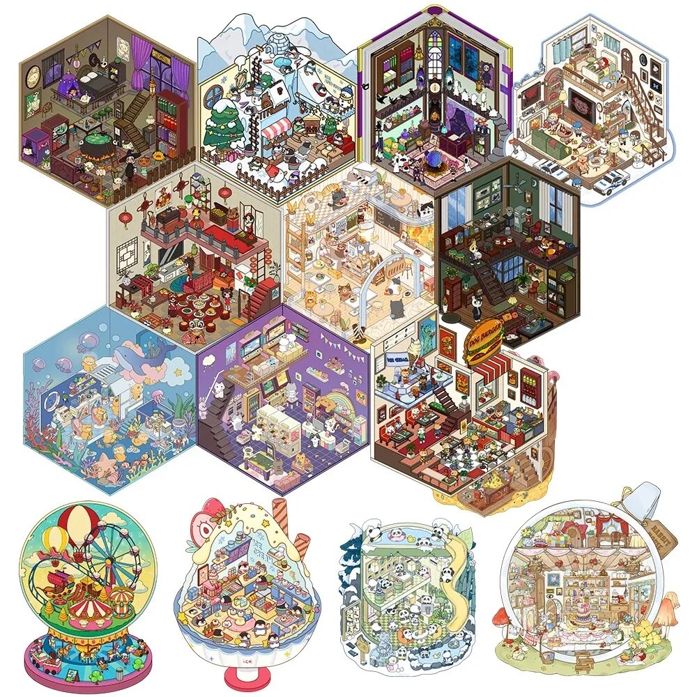 Набор для создания 3D коллажей World Landscape Stickers ALL IN