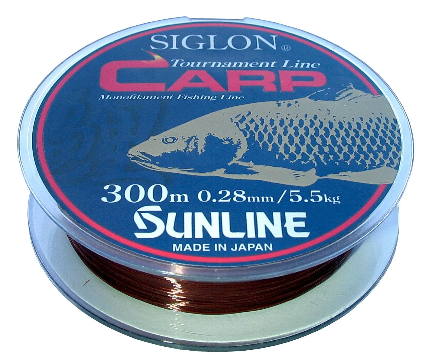 Леска для рыбалки монофильная Sunline SIGLON CARP 300m 0.28mm 5.5kg летняя, карповая. Япония