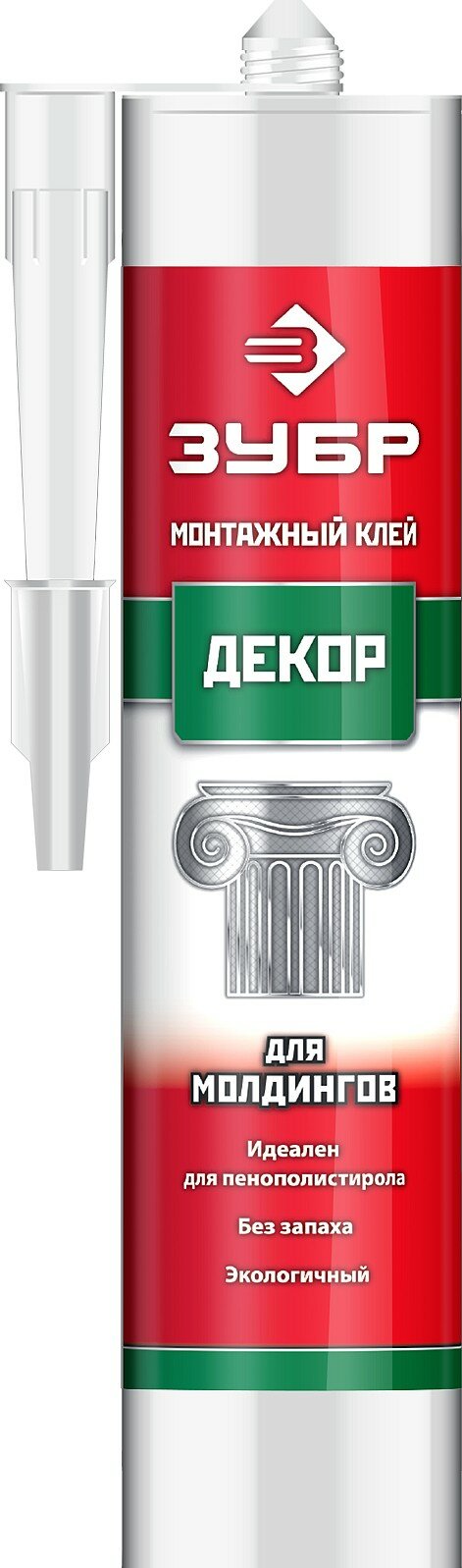 Клей монтажный ЗУБР объем 300 мл, белый, для молдингов