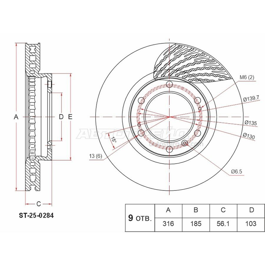 SAT ST250284 Диск тормозной (Спереди) TANK 300 21-