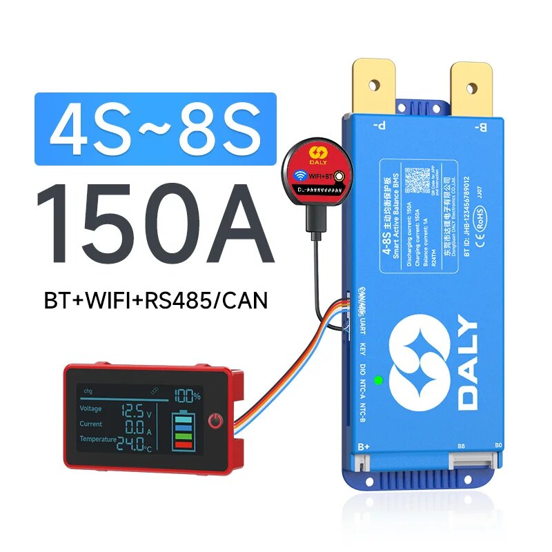 Daly BMS 4S-8S 150A LiFePO4 с LCD дисплеем