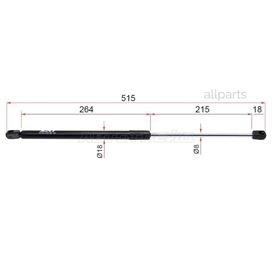 SAT ST-81770-2F210 Амортизатор крышки багажника Kia Cerato 04-09 (Справа=Слева)