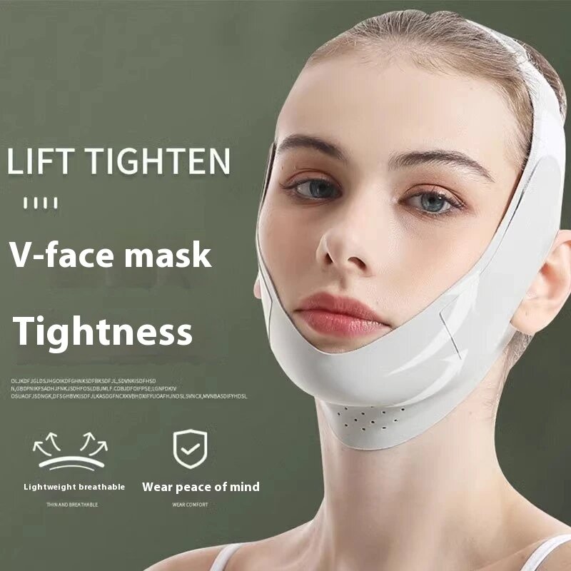 Маска для лица V-Lift с дышащей тканью, антивозрастная лента для моделирования лица для уменьшения двойного подбородка, многоразовый ремешок для подтяжки лица