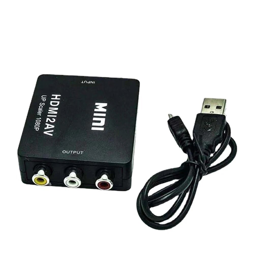 Mini HDMI2AV конвертер 1080p, черный