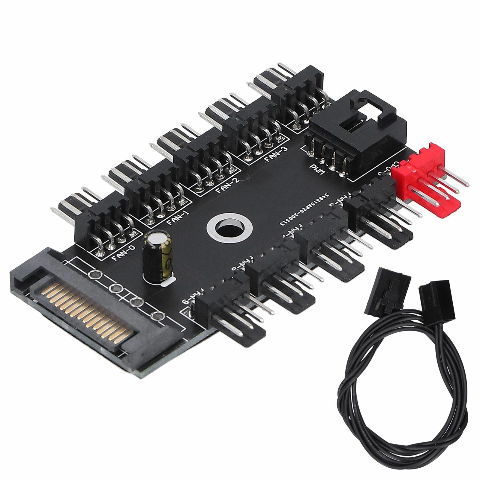 Концентратор вентиляторов 10-портовый (4-pin, SATA)