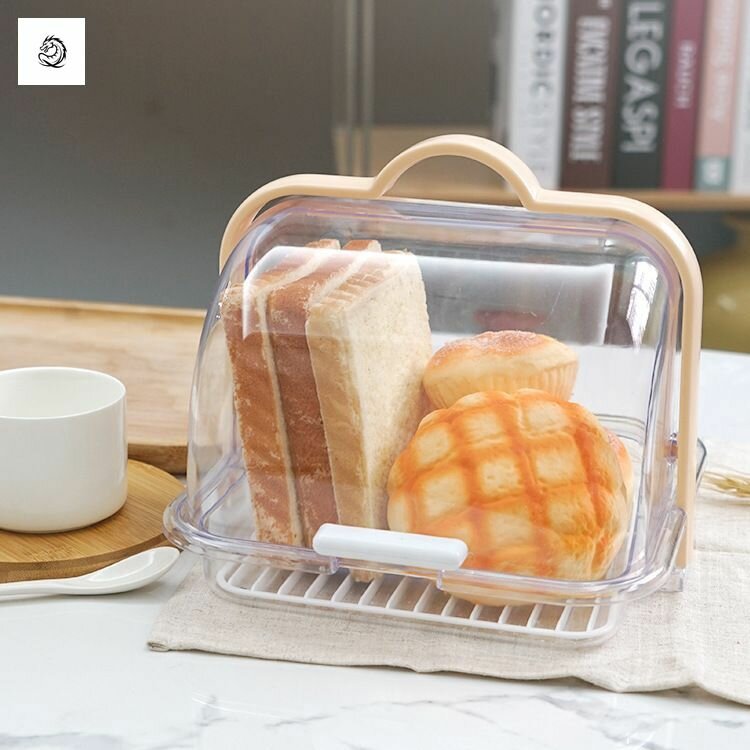 Хлебница настольная пластиковая с крышкой, герметичный контейнер для хранения хлеба 2 литра 213x213x180 мм