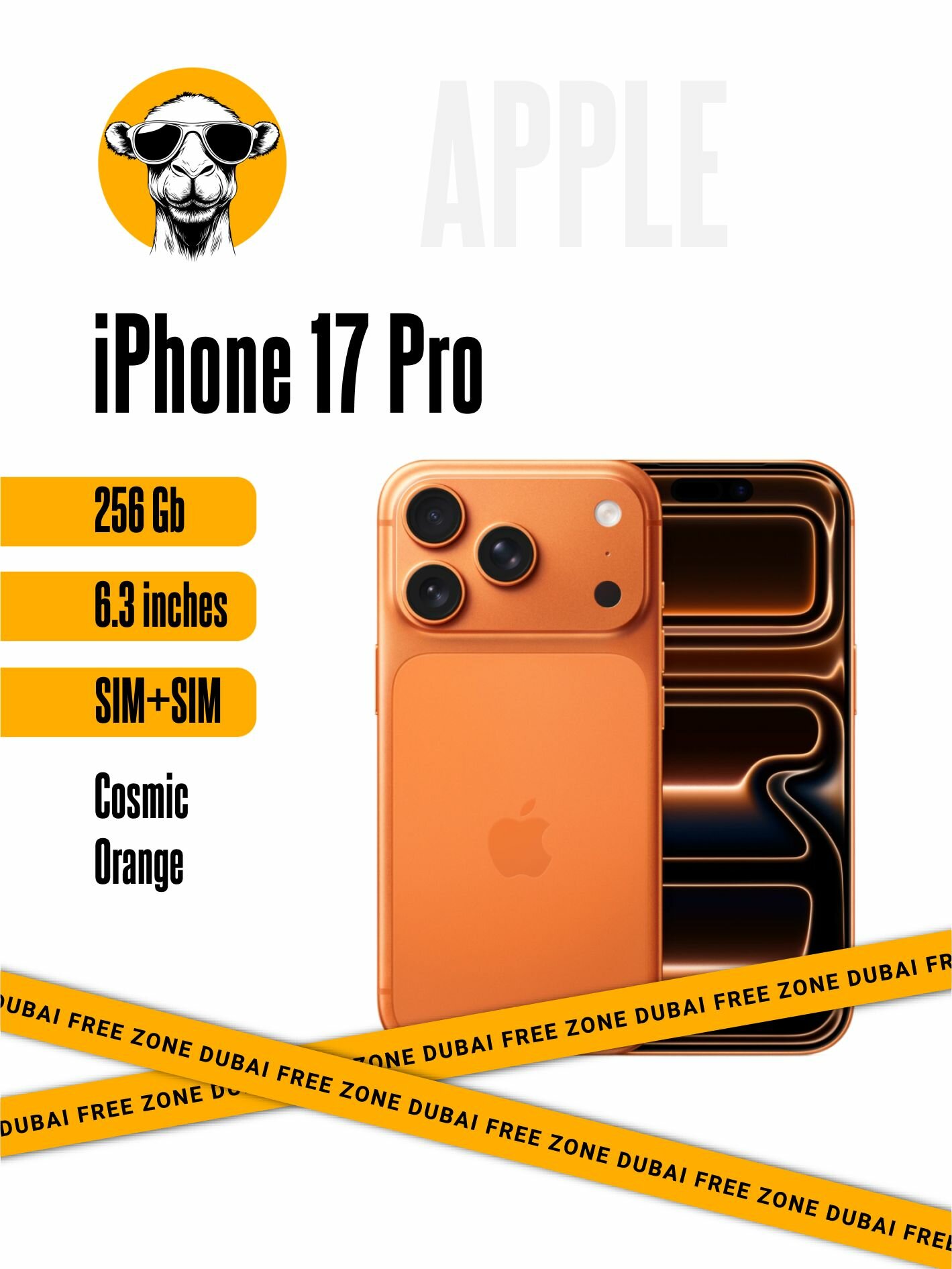 Смартфон iPhone 17 Pro 256Gb Cosmic Orange 2Sim