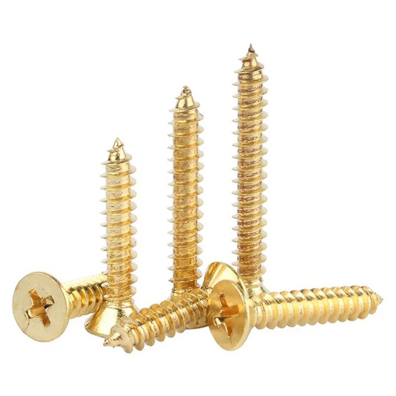 Латунные саморезы Phillips по дереву M2 M2.5 M3 M3.5 M4 M4.5 M5 M6 M2x8mm 60pcs