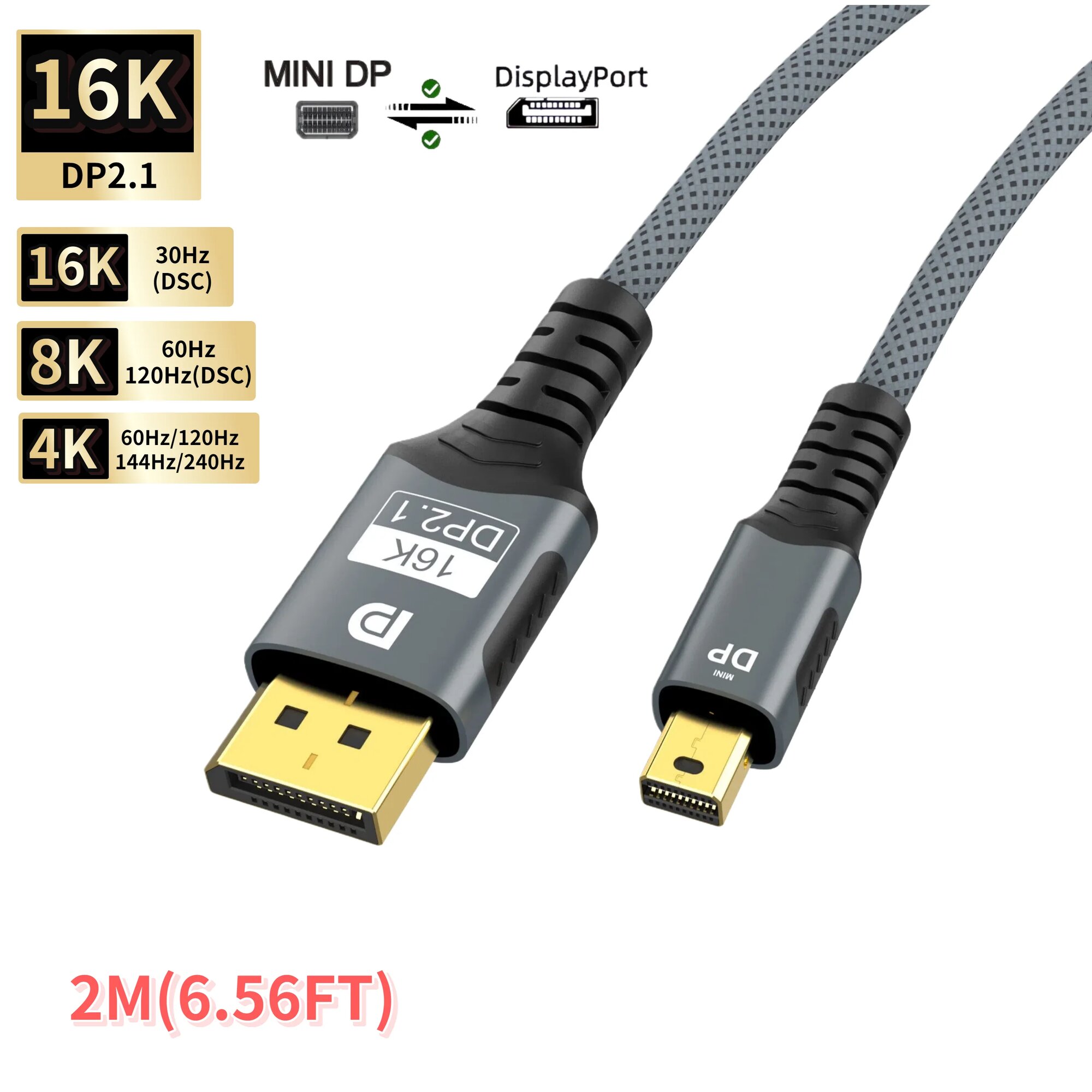 FDBOY кабель Mini DisplayPort-DisplayPort 16K 929-M-M 16K 2M