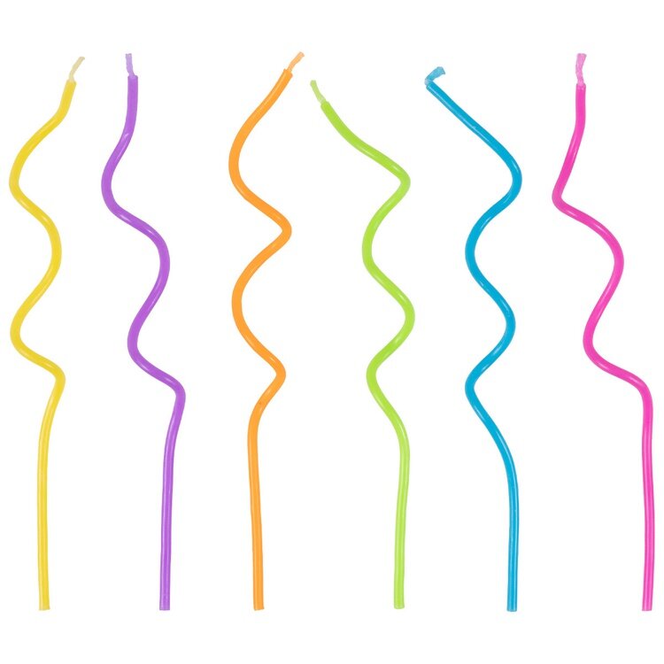 Набор свечей для торта Веселая затея спираль неон, высота 13 см, 12 шт