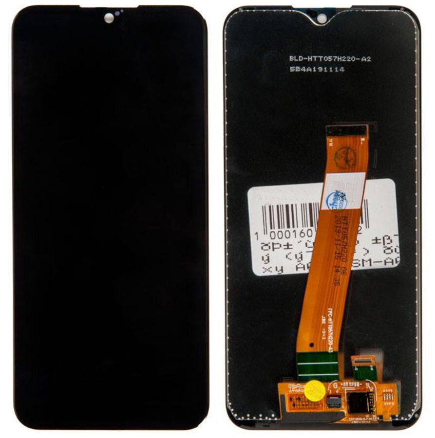 Дисплей (матрица + тачскрин) для смартфона Samsung Galaxy A01 SM-A015F черный (rev B/широкий коннектор) Incell