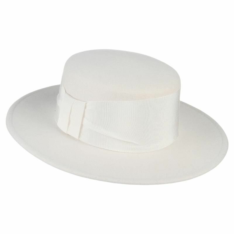 Женская церковная шляпа с лентой, Белый