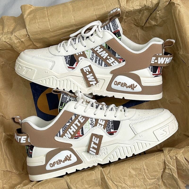 MOOCIE Мужская обувь на осень и зиму, дышащая, универсальная, нишевый дизайн, кроссовки на толстой подошве, повседневная спортивная обувь для мальчиков и подростков, модные белые туфли.